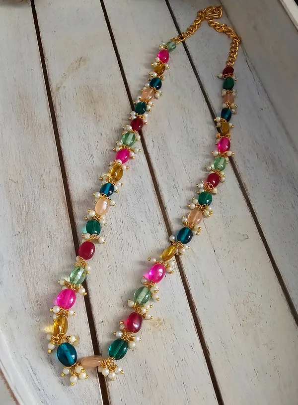 Binni's Wardrobe Binnis wardrobe pearl multi color necklace set Price ...